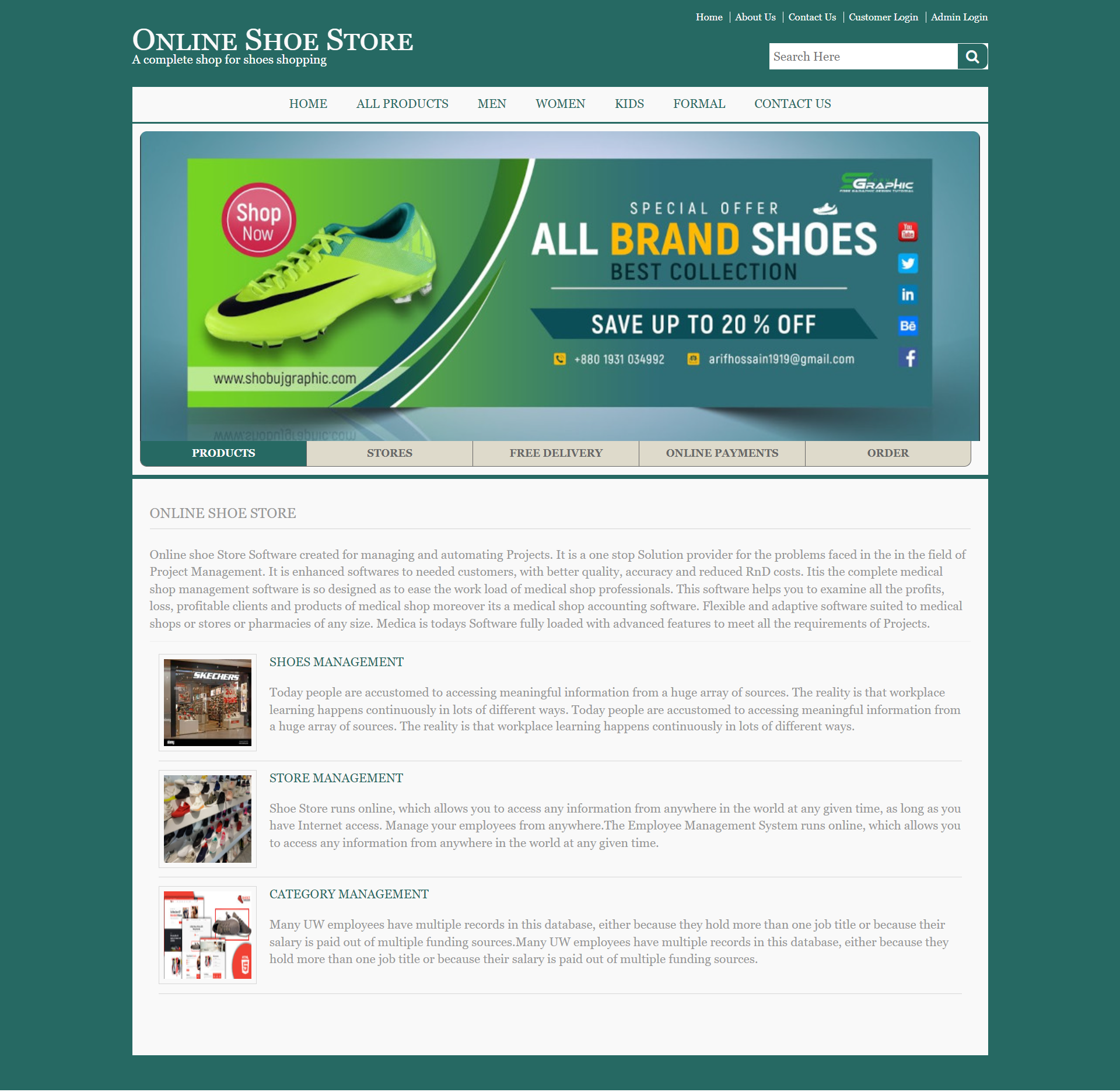 Java Spring Boot Mvc Mysql Projects Free Source Code Documentation Online Shoe Store